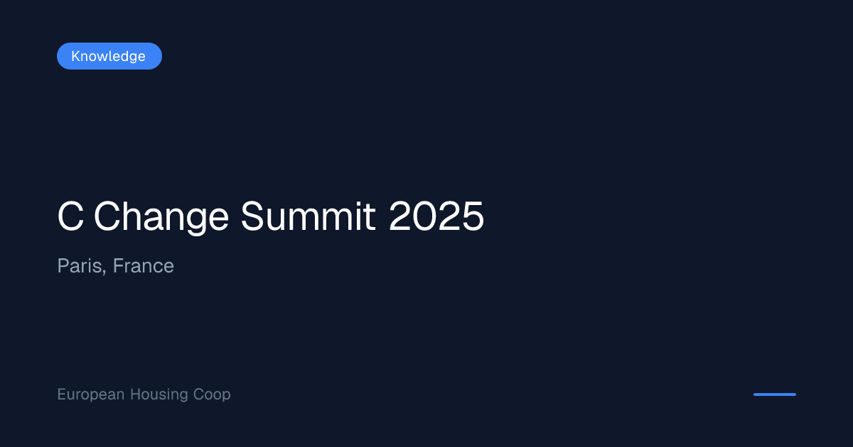 C Change Summit 2025: Real Estate Decarbonisation | European Housing Coop